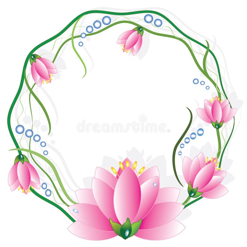 Lotus flowers, border stock vector. Illustration of fitness - 35668497