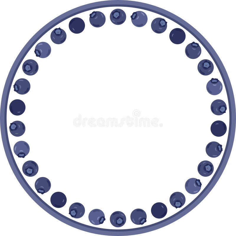 Round Frame Made of Blueberries Stock Vector - Illustration of frame ...