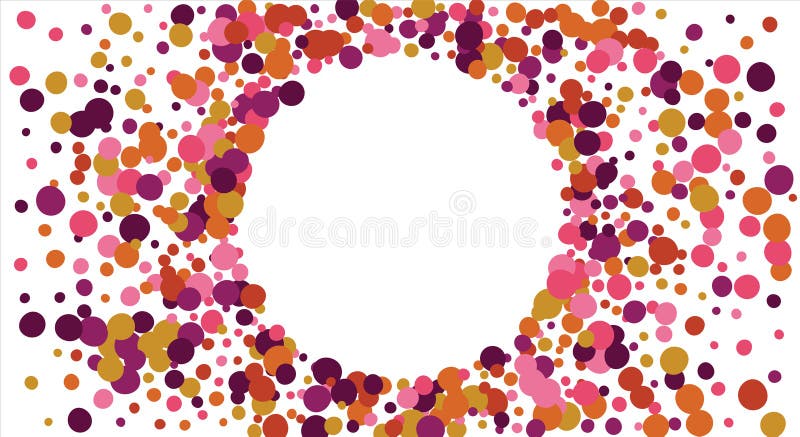 Round Frame Made of Colored Circles. Banner Place for Text. Horizontal ...