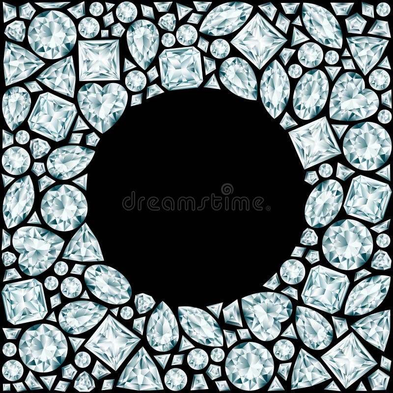 Round Frame Made of Diamonds Stock Vector - Illustration of stone ...