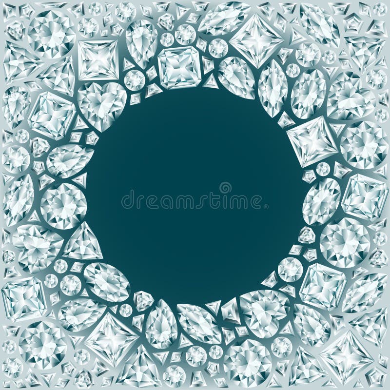Round Frame Made of Diamonds Stock Vector - Illustration of diamond ...