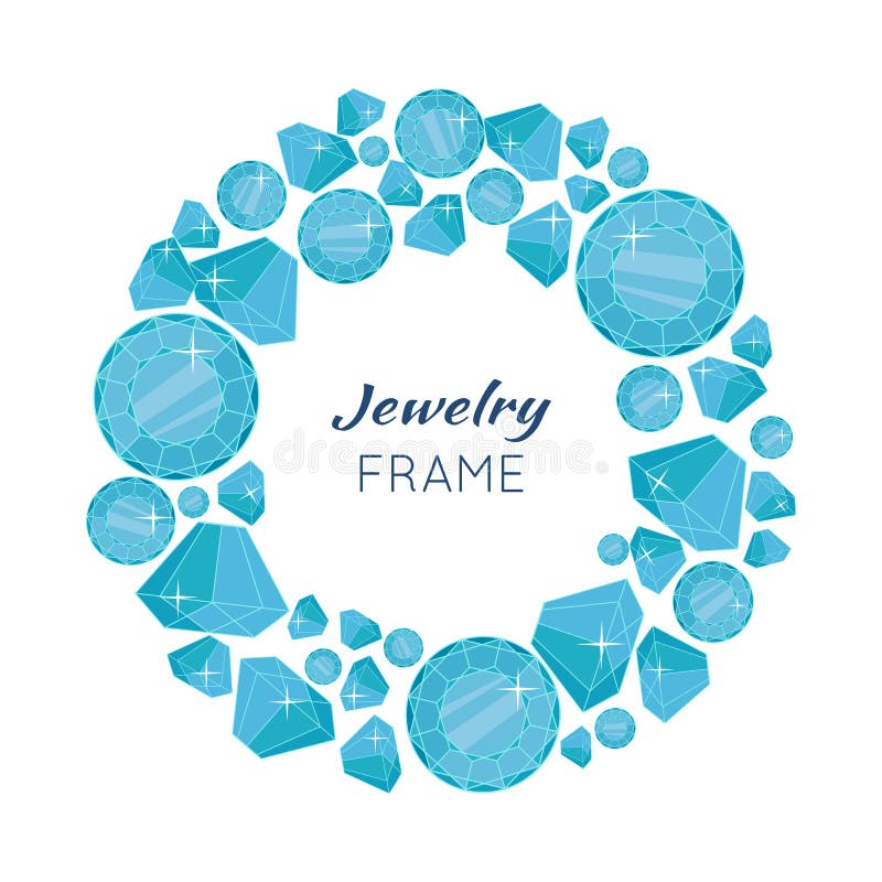 Round Frame Made of Diamonds. Stock Vector - Illustration of abstract ...