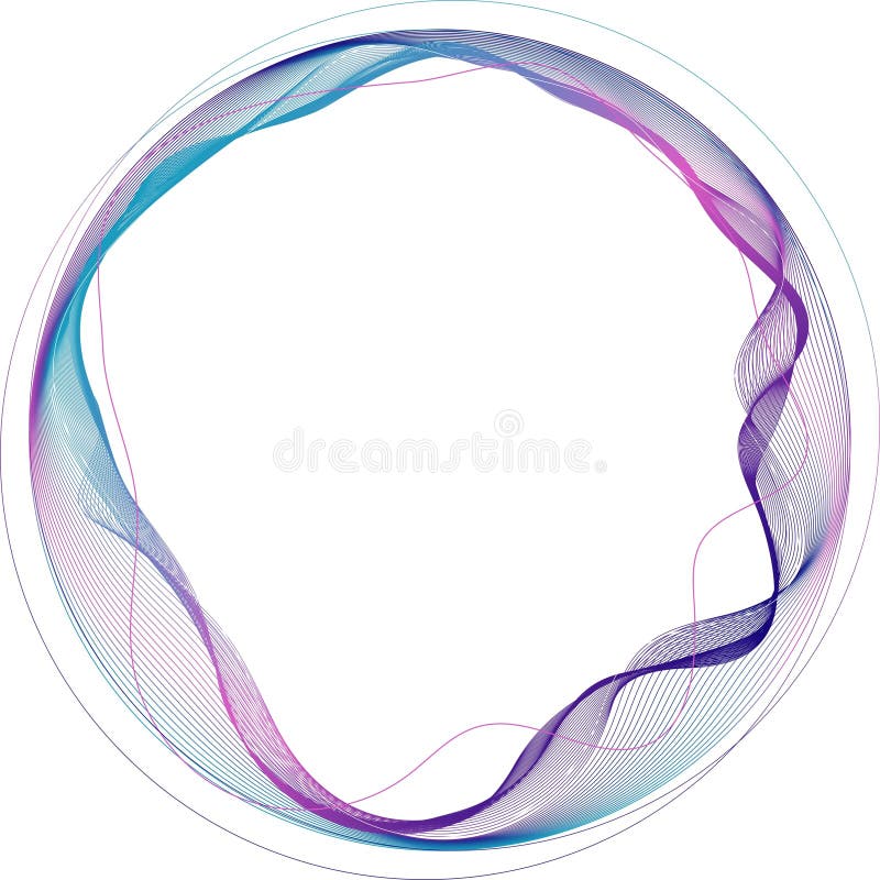 Curved Frame Made of Dynamic Neon Curved Lines for Technology Concepts ...