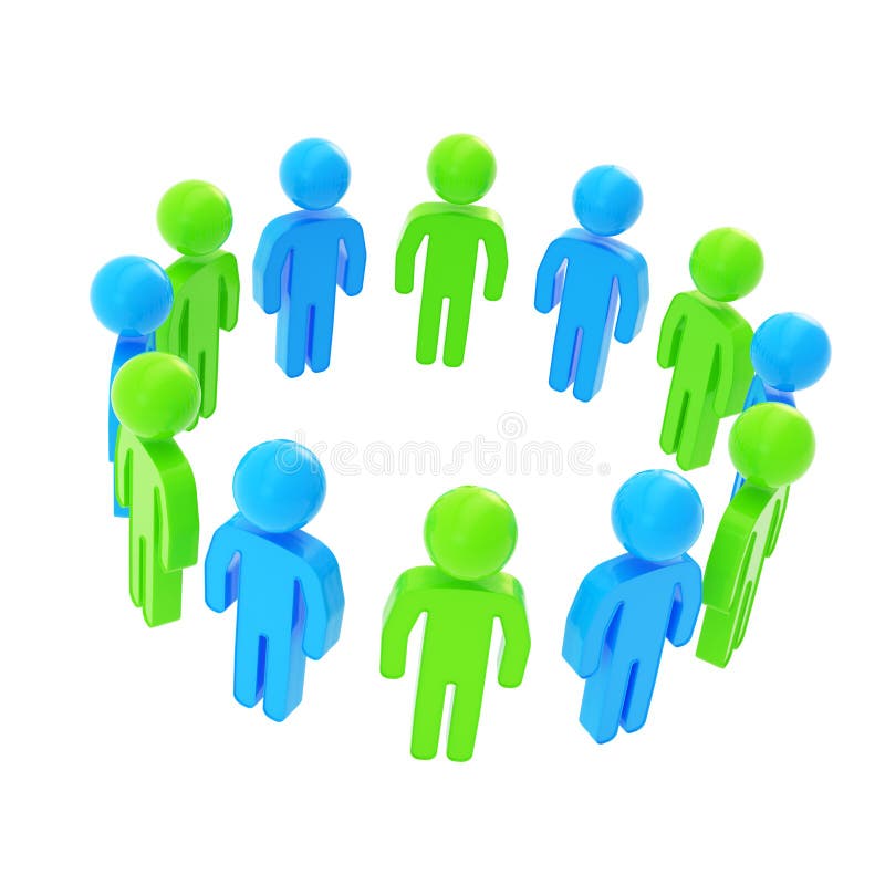 Group of Symbolic Human Figures Running for the Leader Stock ...