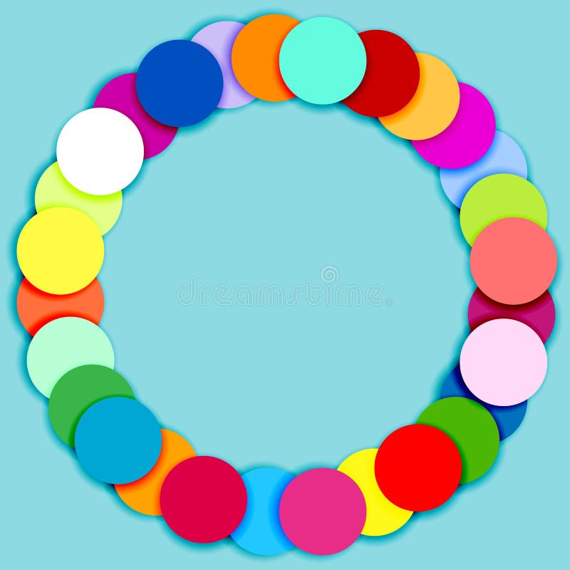Round Frame Made of Multicolor Circles Stock Vector - Illustration of ...