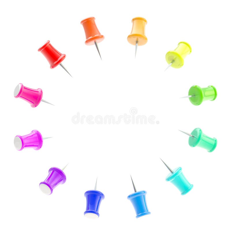 Round Frame Made of Push Pins Stock Illustration - Illustration of ...