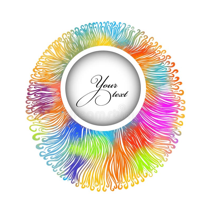 Round Frame Made of Rainbow Lines. Vector Illustration Stock Vector ...