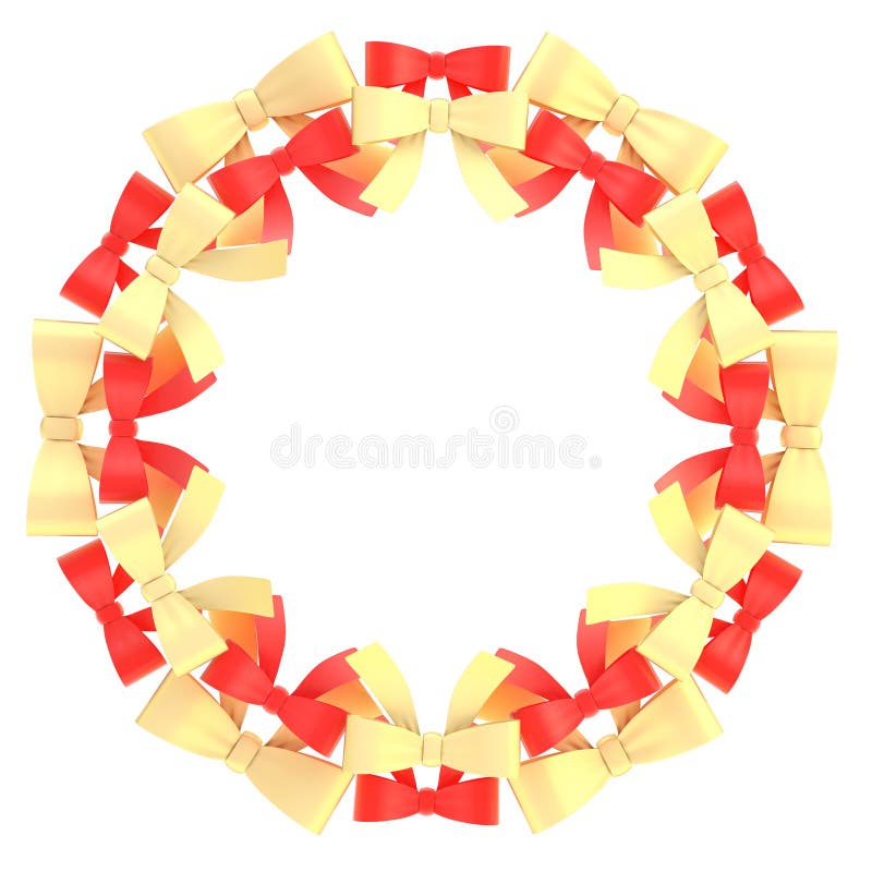 Round Frame Made of Ribbon Bows Stock Illustration - Illustration of ...
