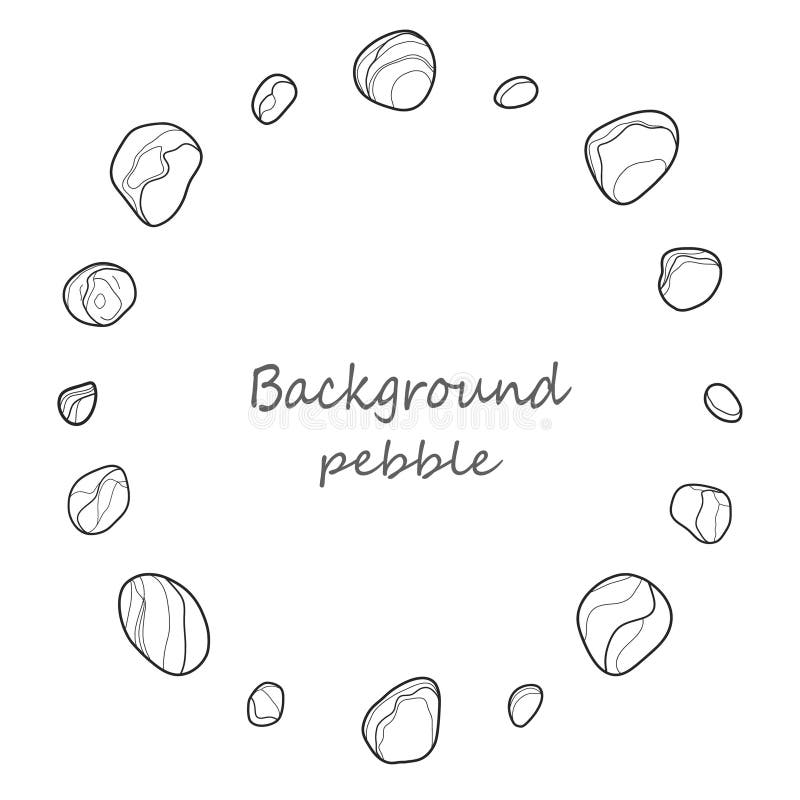 Round Frame Made of Sea Pebbles, Outline. Stock Vector - Illustration ...