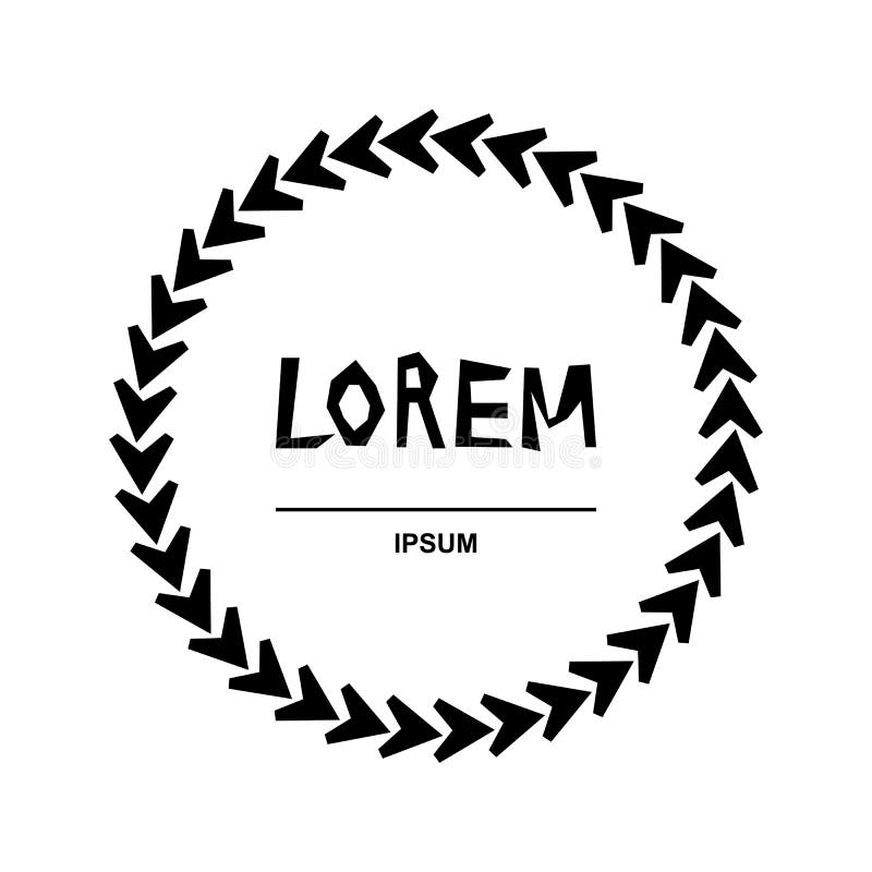 Round Frame Made of Simple Geometric Shapes Stock Vector - Illustration ...