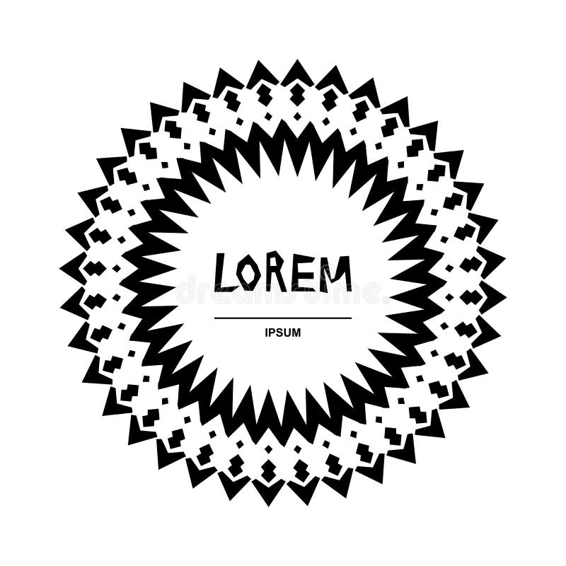 Round Frame Made of Simple Geometric Shapes Stock Vector - Illustration ...