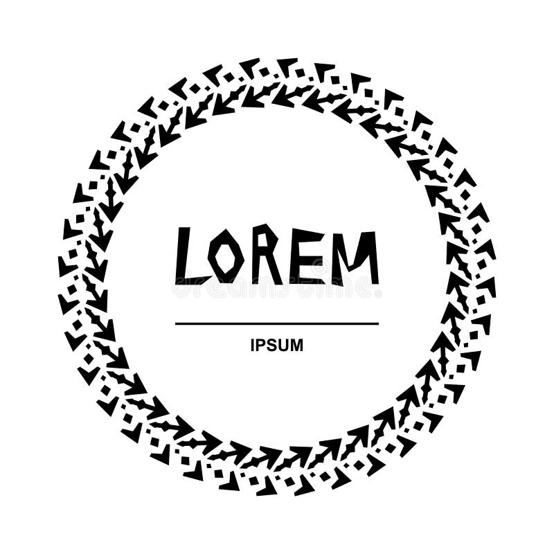 Round Frame Made of Simple Geometric Shapes Stock Vector - Illustration ...