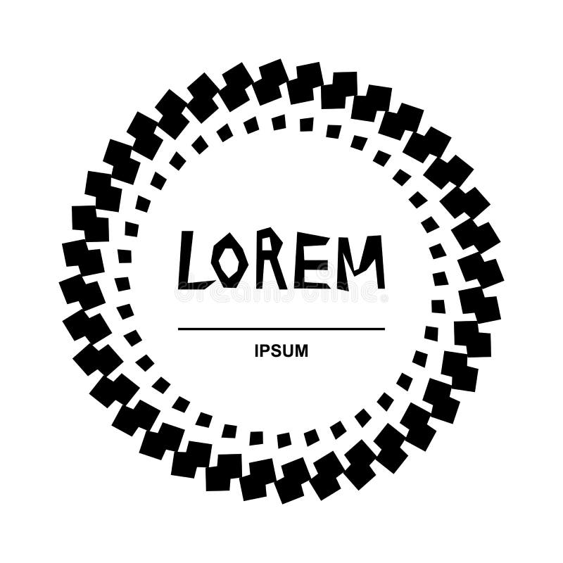 Round Frame Made of Simple Geometric Shapes Stock Vector - Illustration ...