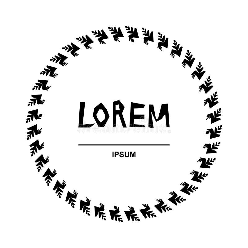 Round Frame Made of Simple Geometric Shapes Stock Vector - Illustration ...