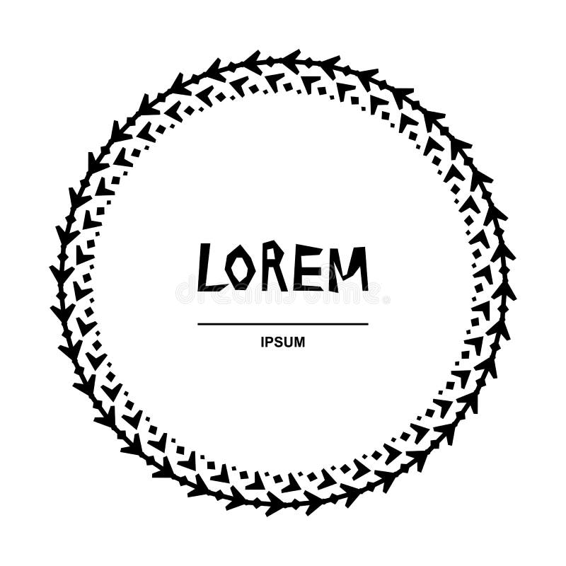 Round Frame Made of Simple Geometric Shapes Stock Vector - Illustration ...