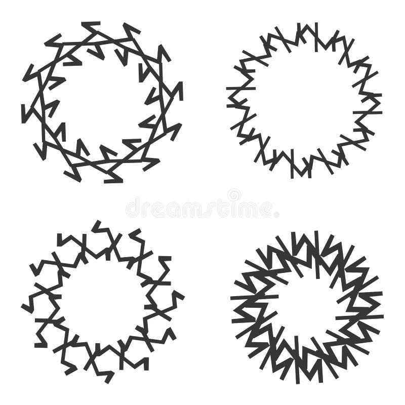 Round Frame Made of Simple Geometric Shapes Stock Vector - Illustration ...