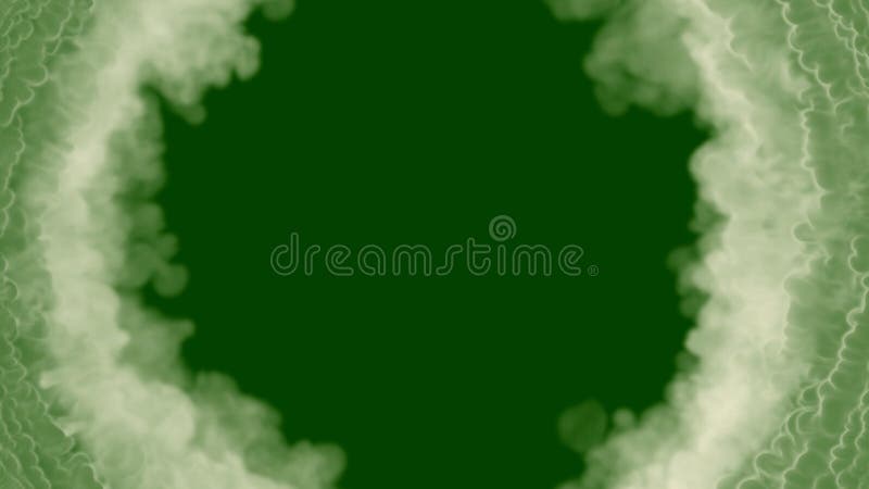 Round Frame Made of Smoke or Clouds on Chroma Key Screen, Isolated ...