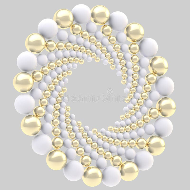 Round Frame Made of Spheres Isolated Stock Illustration - Illustration ...