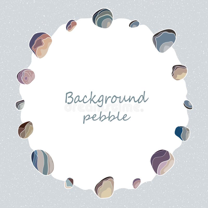 Round Frame Made of Various Pebbles, Set of Pebbles. Stock Vector ...