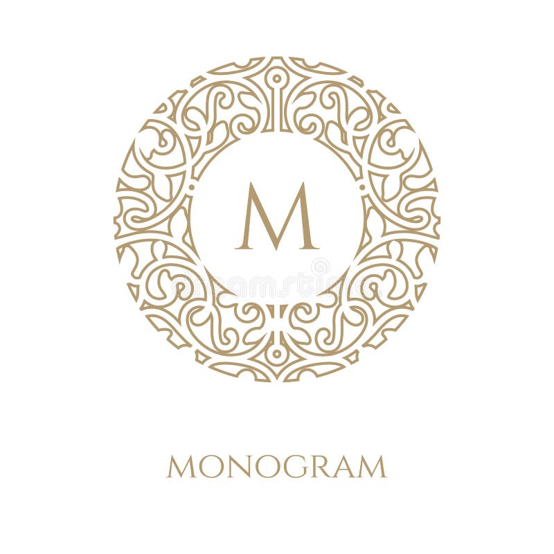 Round Ornamental Frame Monogram. Stock Vector - Illustration of banner ...