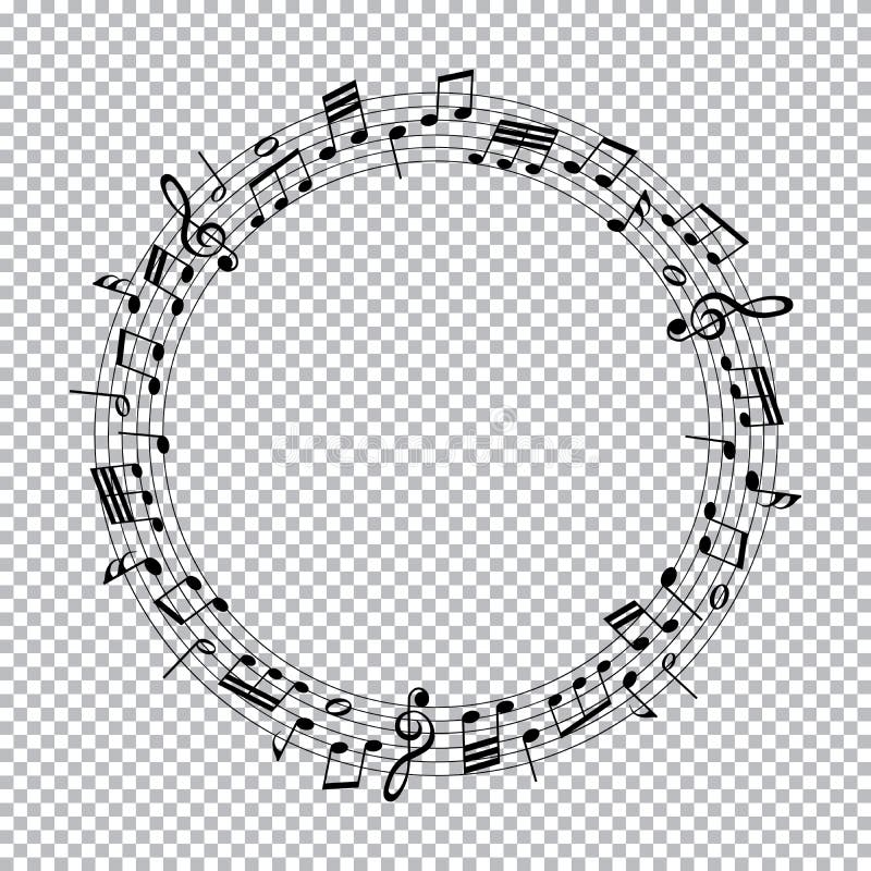 Round Frame with Music Notes on White Background Stock Vector ...