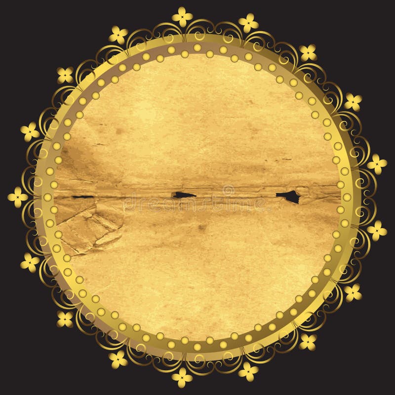 Round frame from old paper stock vector. Illustration of decoration ...