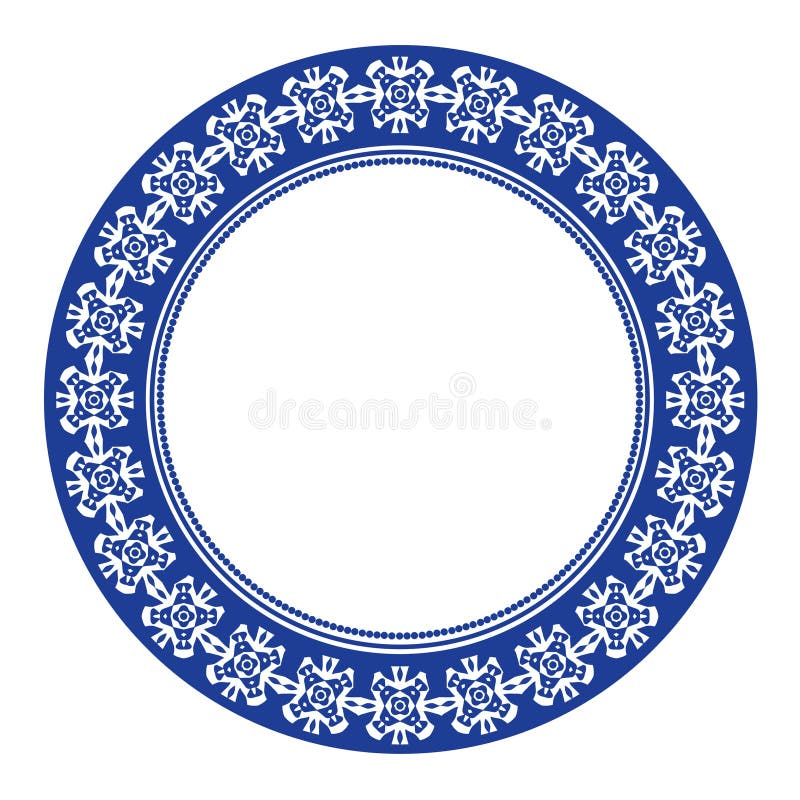 Round Frame Pattern Floral Design. Ring Shape Stock Illustration ...