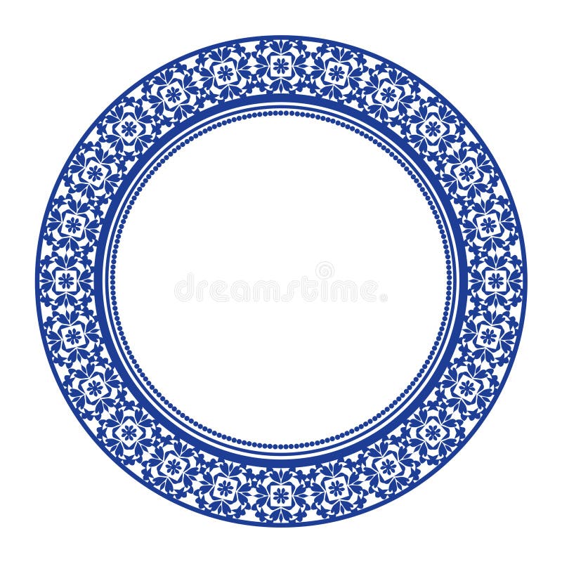 Round Frame Pattern Floral Design. Ring Shape Stock Illustration ...