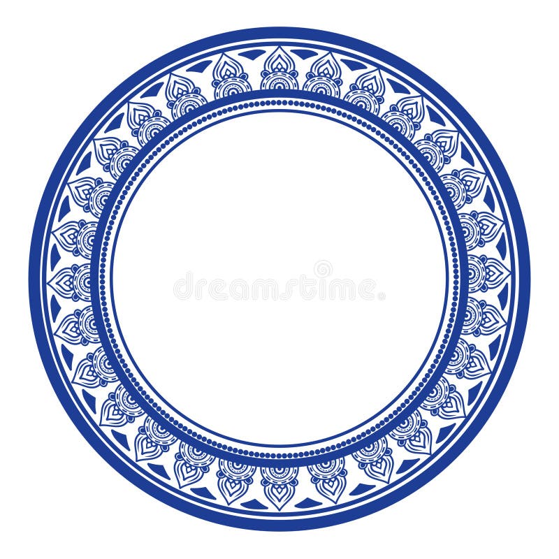 Round Frame Pattern Floral Design. Ring Shape Stock Vector ...