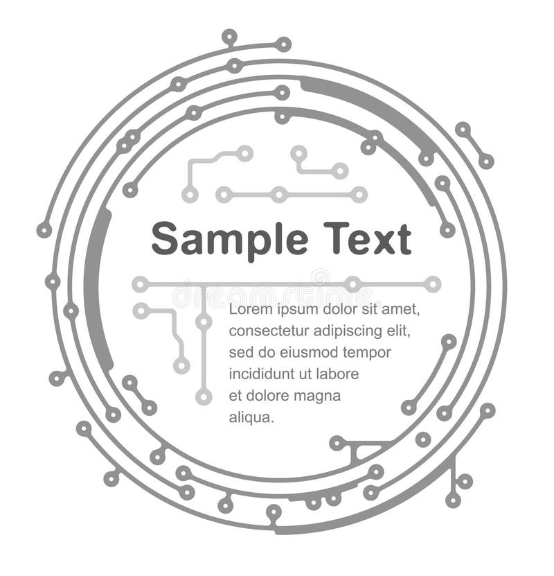 Round Frame in PCB-layout Style for Text or Design Stock Vector ...
