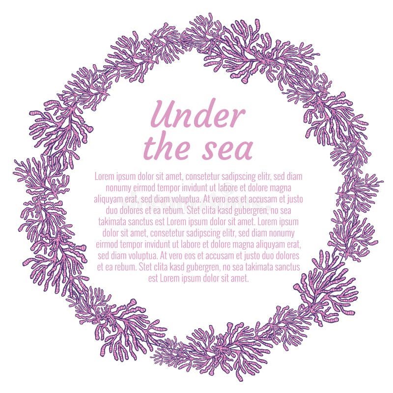 Round Frame of Pink Corelles. Vector Illustration Stock Illustration ...