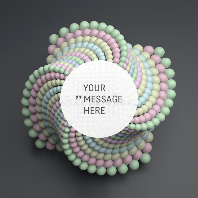 Round Frame with Place for Text. 3D Abstract Spheres Composition Stock ...
