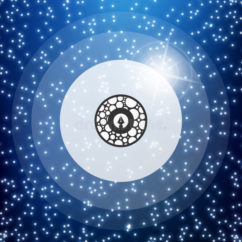 Round Frame with Place for Text. Technology Background. 3D Grid Surface ...