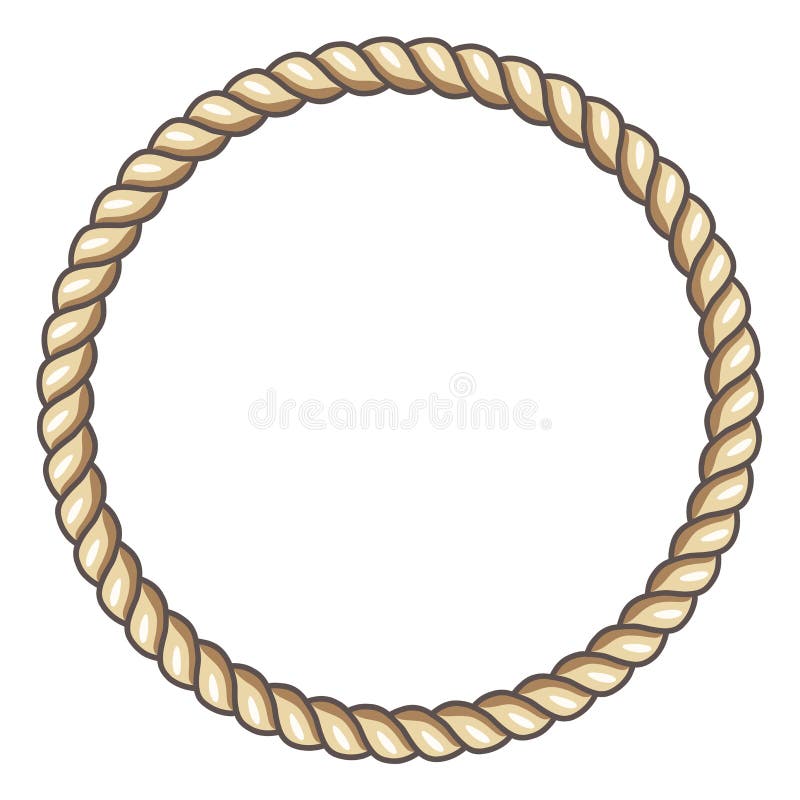 Round Frame. Rope Decorative Border Stock Vector - Illustration of ...