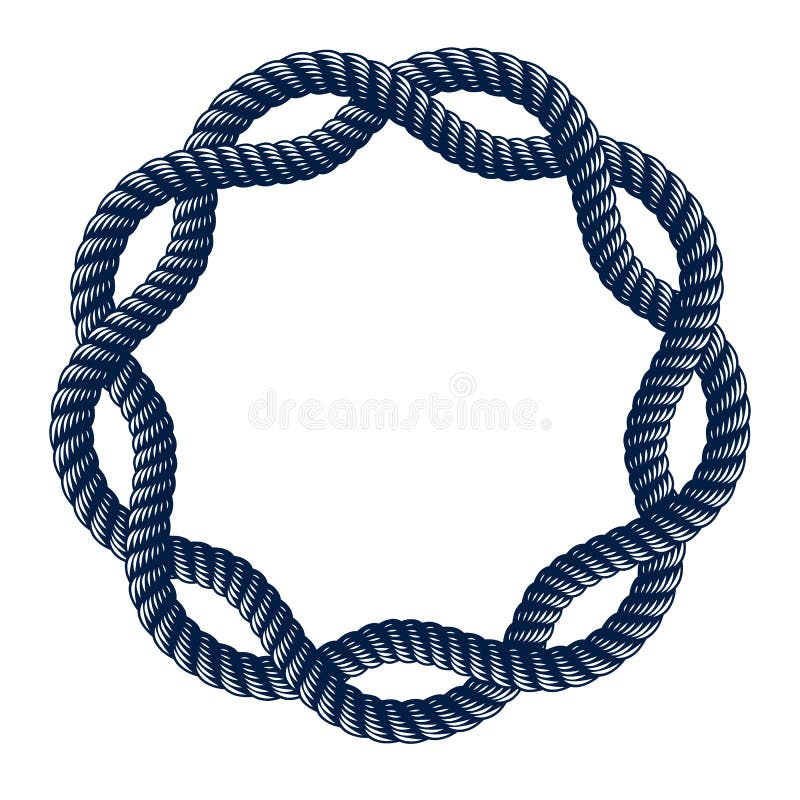Round Frame from Rope, Vector Design Elemet, Circle Shape Border. Stock ...