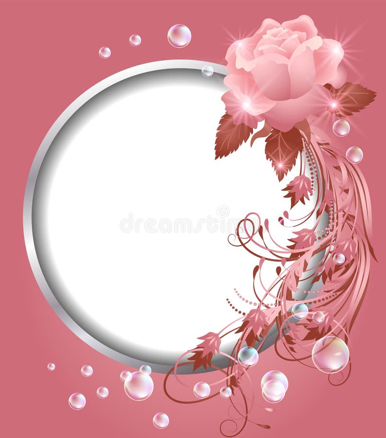 Round frame and rose stock vector. Illustration of beautiful - 32329214
