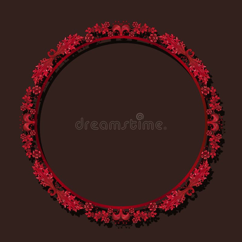 Round Frame Ruby Color with Shadow Stock Vector - Illustration of ...