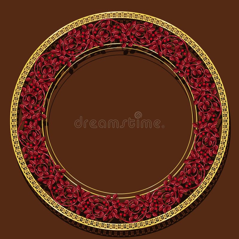 Round Frame Ruby Color with Shadow Stock Vector - Illustration of ...