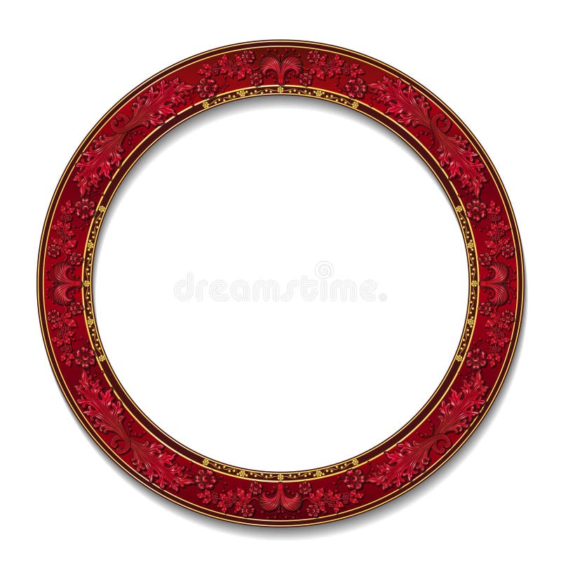 Round Frame Ruby Color with Shadow Stock Vector - Illustration of blank ...