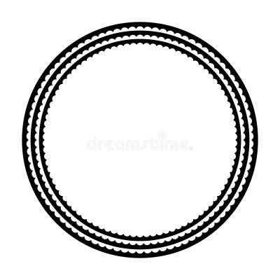 Round Frame with Sawtooth Edges Stock Vector - Illustration of label ...