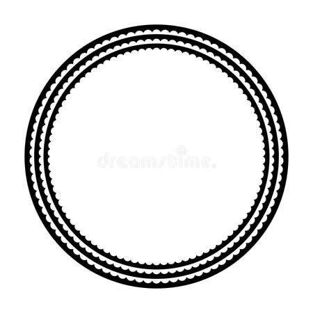 Round Frame with Sawtooth Edges Stock Vector - Illustration of label ...