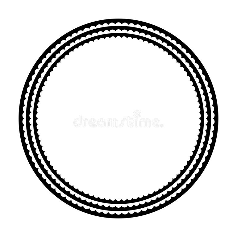 Round Frame with Sawtooth Edges Stock Vector - Illustration of label ...