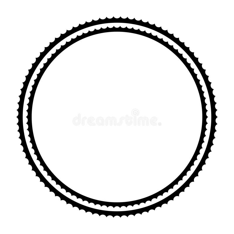 Round Frame with Sawtooth Edges Stock Vector - Illustration of element ...