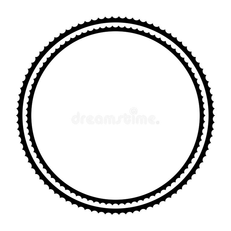 Round Frame with Sawtooth Edges Stock Vector - Illustration of element ...