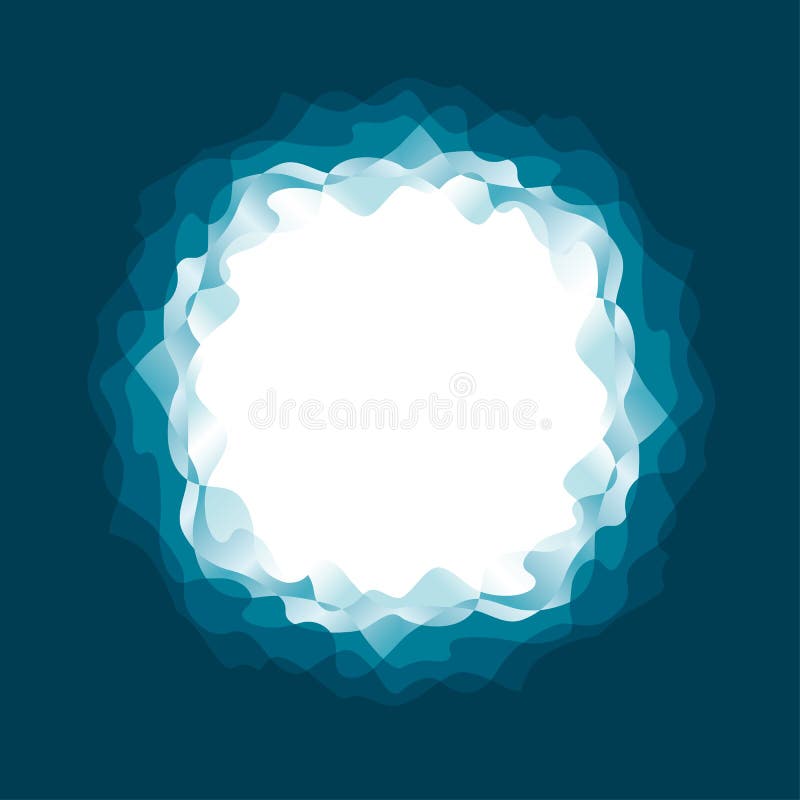 Round Frame Sea Water Waves Pattern. Stock Vector - Illustration of ...
