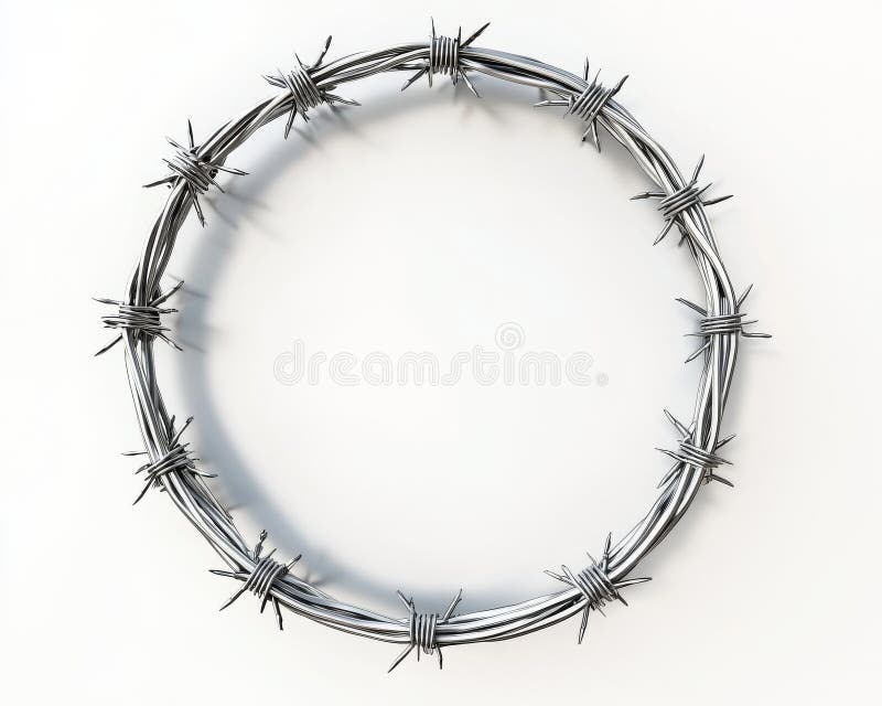 The Round Frame of Sharp Wire Forming a Circular Shape on a White ...