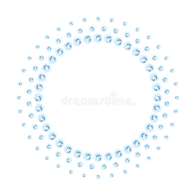 Round Frame of Shiny Diamonds. Stock Vector - Illustration of diamond ...