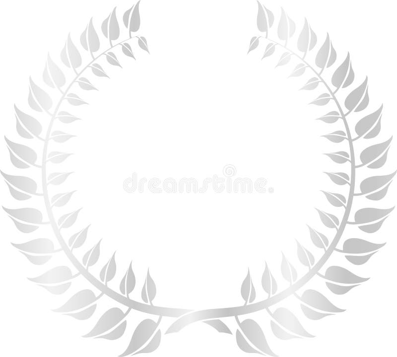 Round Frame of Silver Laurel Stock Vector - Illustration of second ...