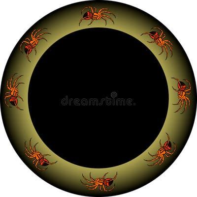 Round frame with spiders stock vector. Illustration of frame - 3209336