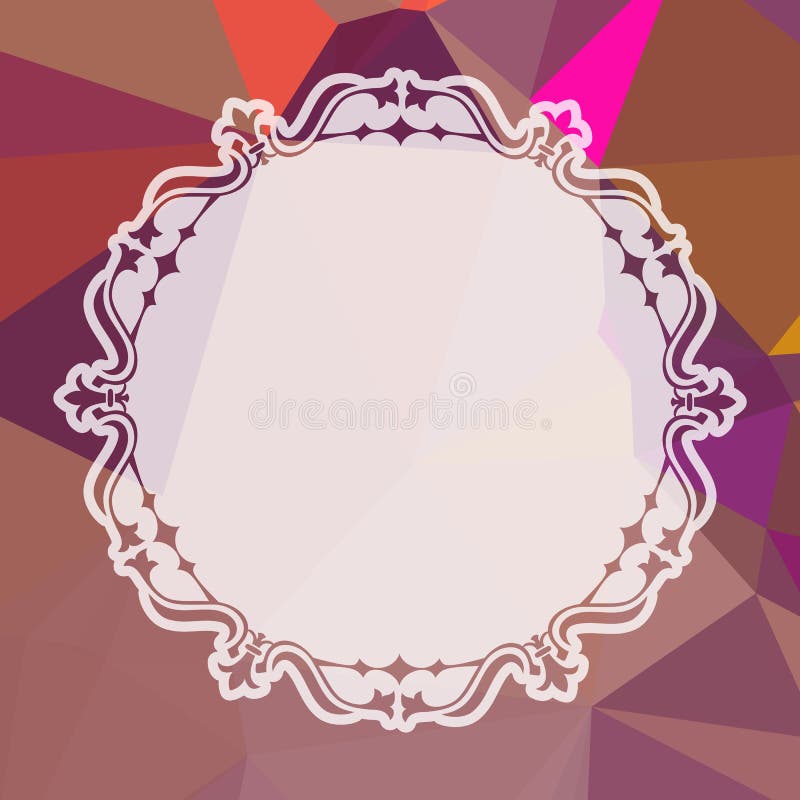 Round Frame on a Square Mosaic Background. Stock Vector - Illustration ...